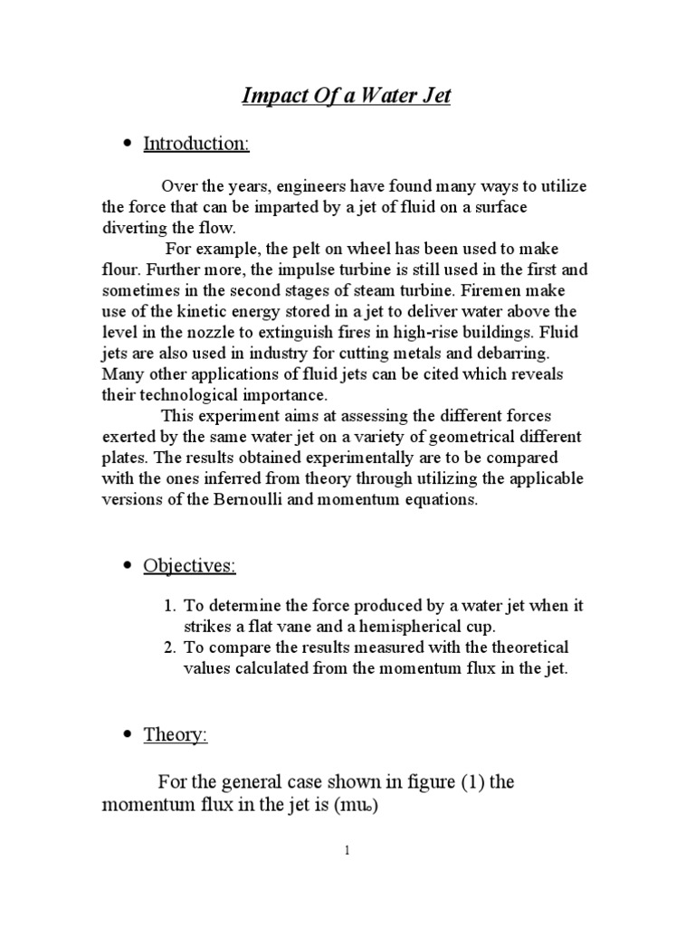 Impact of A Water Jet | PDF | Jet Engine | Turbine