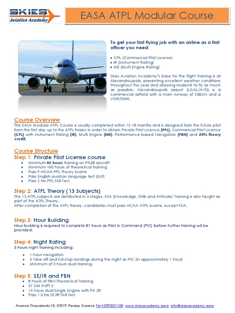 EASA ATPL Modular Course | PDF | Qualifications | Professional Titles ...