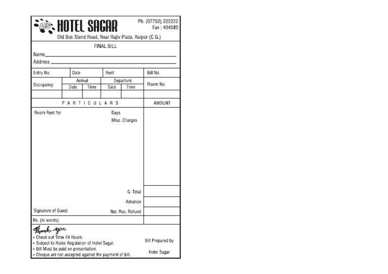 Hotel Bill | PDF