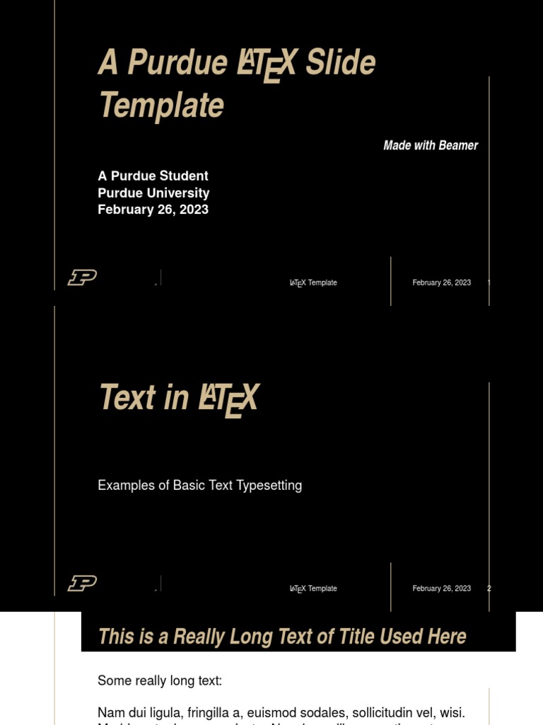 A Purdue LaTeX Slide Template | PDF | Software