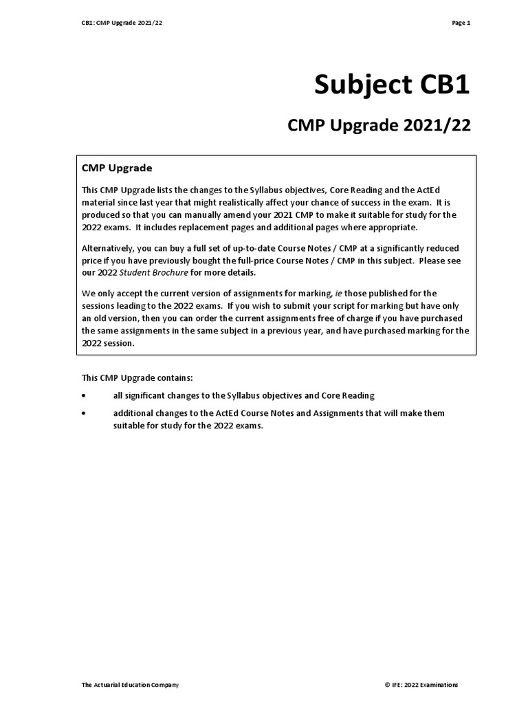 CB1 CMP Upgrade 2022 | PDF | Collateralized Debt Obligation | Capital ...