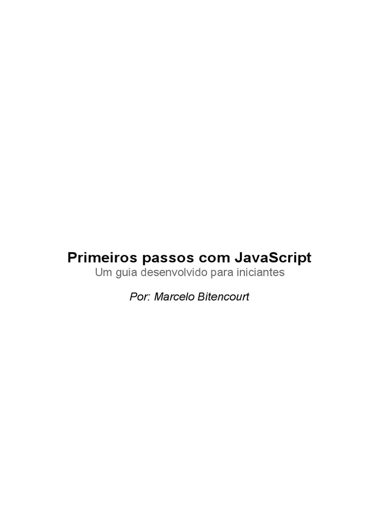 Primeiros Passos Com JavaScript - Marcelo Bitencourt | PDF | Script Java | Tipo de dados