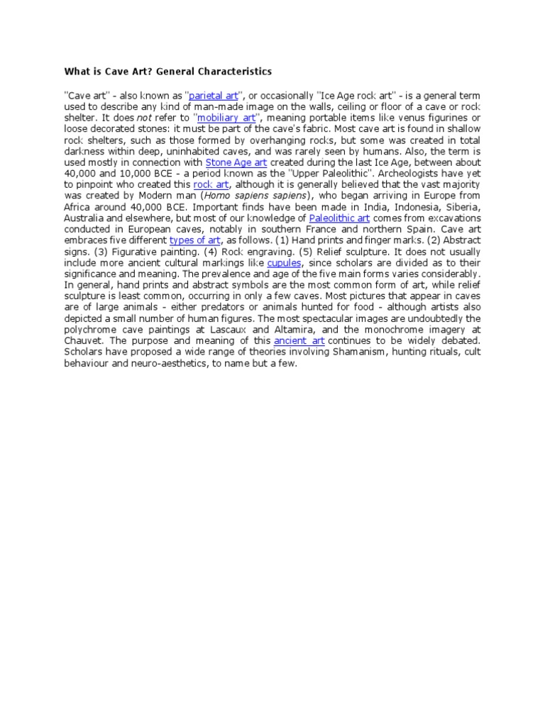 Characteristics of Cave Art Explained | PDF