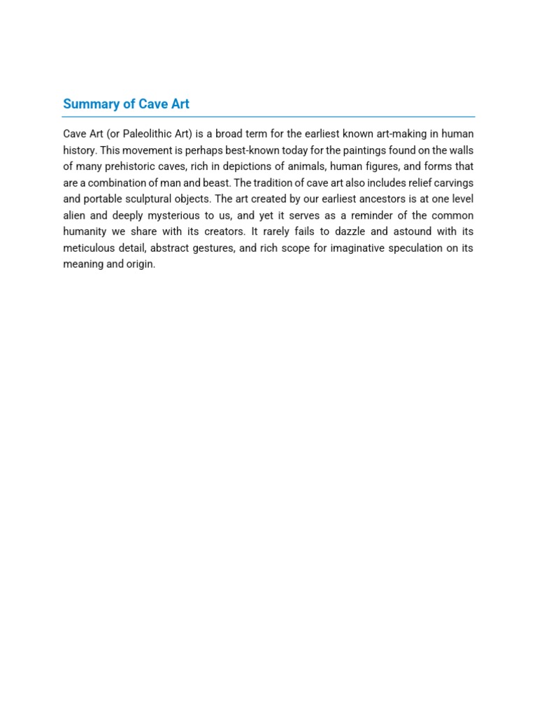 Ancient Cave Art Insights | PDF