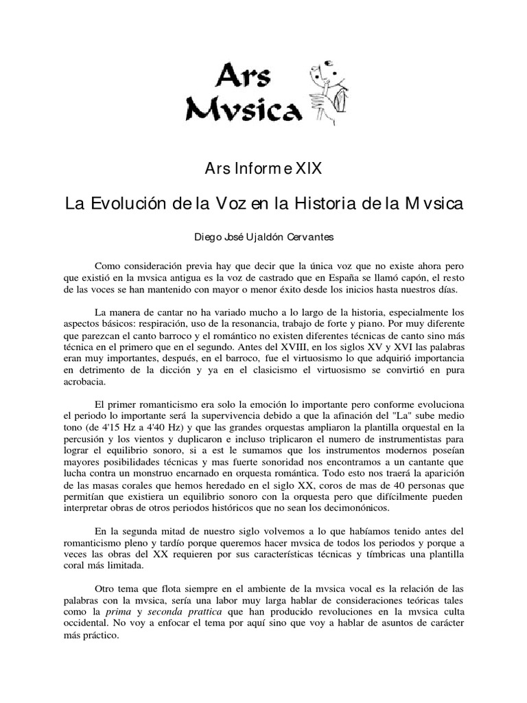La Evolucion de La Voz en La Historia de La Musica | PDF | Música vocal ...