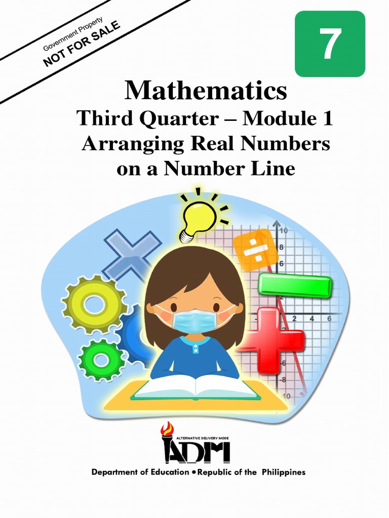 Math7 - q1 - Mod12 - Arranging Real Numbers On A Number Line - v3 | PDF | Numbers | Real Number