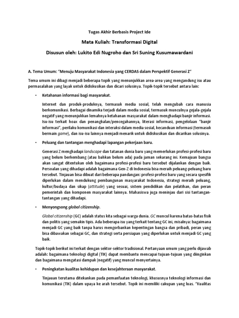 Tugas Akhir Transformasi Digital | PDF | Komputer