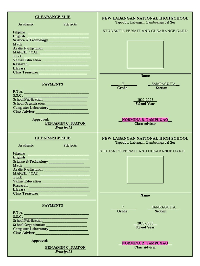 Clearance Slip | PDF