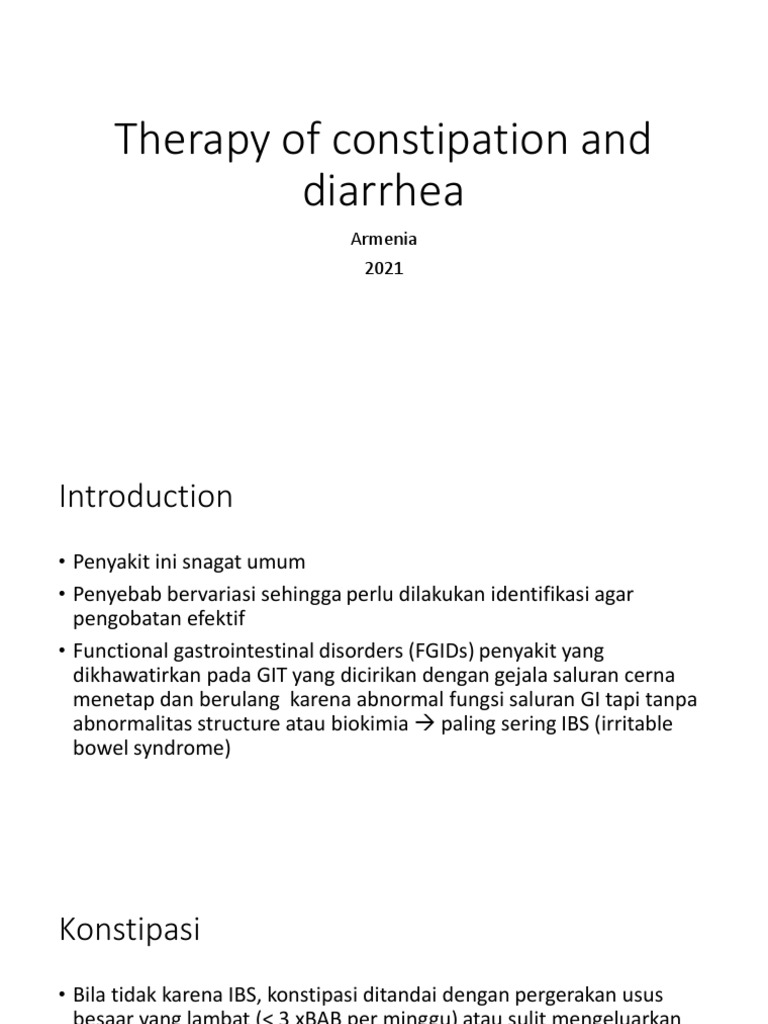 Terapi Konstipasi Dan Diare | PDF