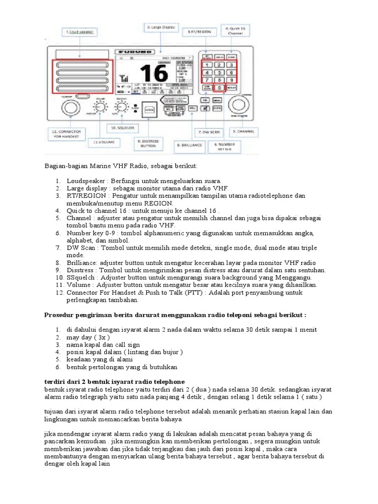 Bagian dan Fungsi Radio VHF Kapal | PDF
