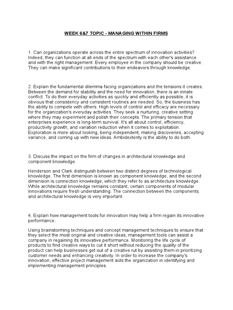 Marquez Week6&7 Homework | PDF | Innovation | Knowledge