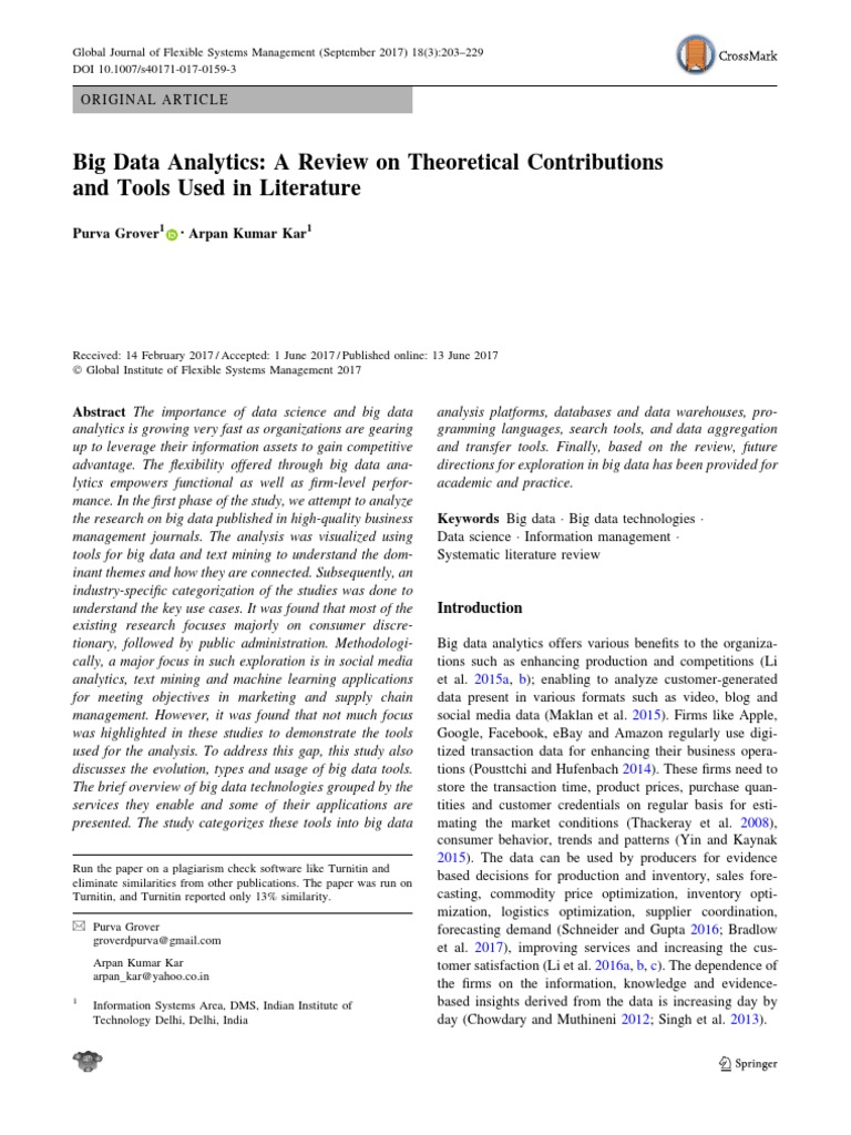 Big Data Analytics A Review On Theoretical Contributions-2017 | PDF ...