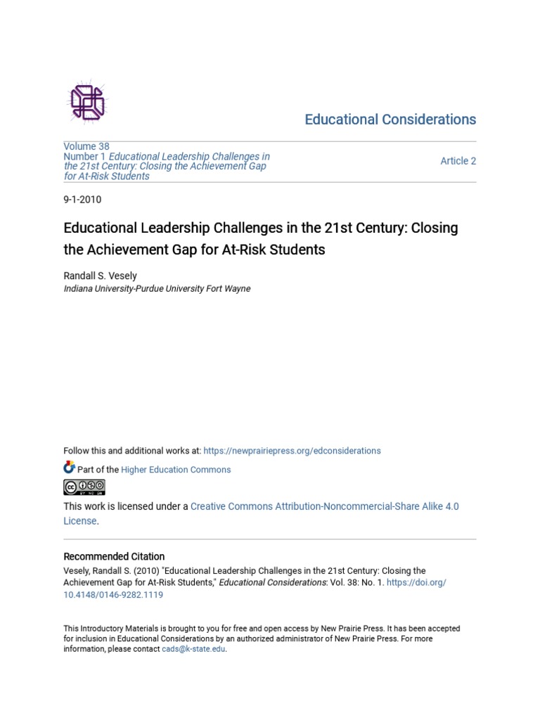 Educational Leadership Challenges in The 21st Century - Closing TH ...