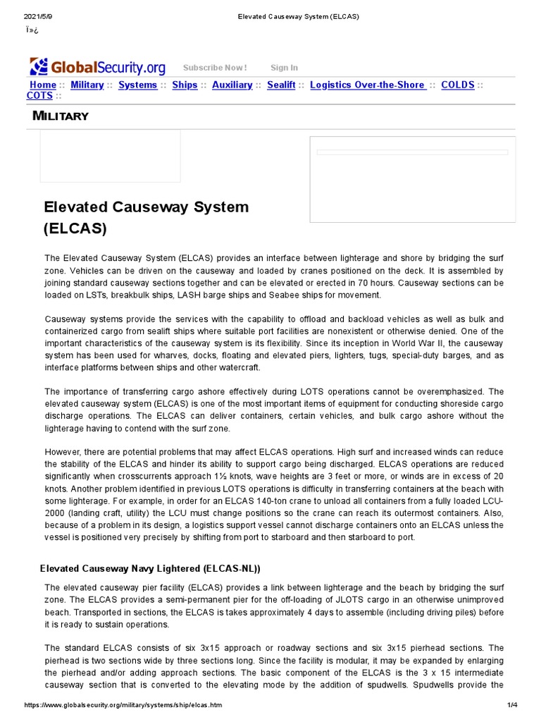 Elevated Causeway System (ELCAS) | PDF | Containerization | Amphibious ...