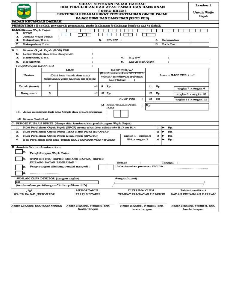 Form BPHTB | PDF | Hukum