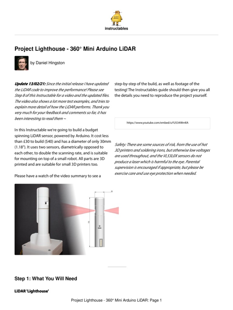 Project Lighthouse 360 Mini Arduino LiDAR | PDF | Electrical Connector ...