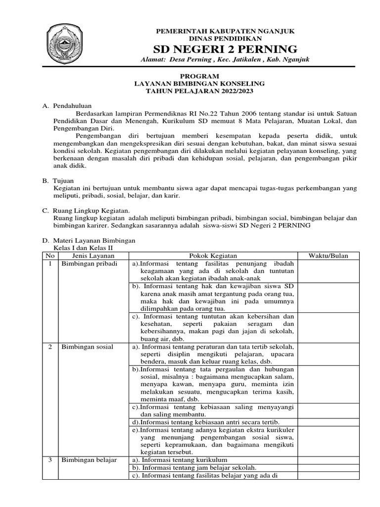 Program Layanan BK | PDF | Kesehatan Holistik