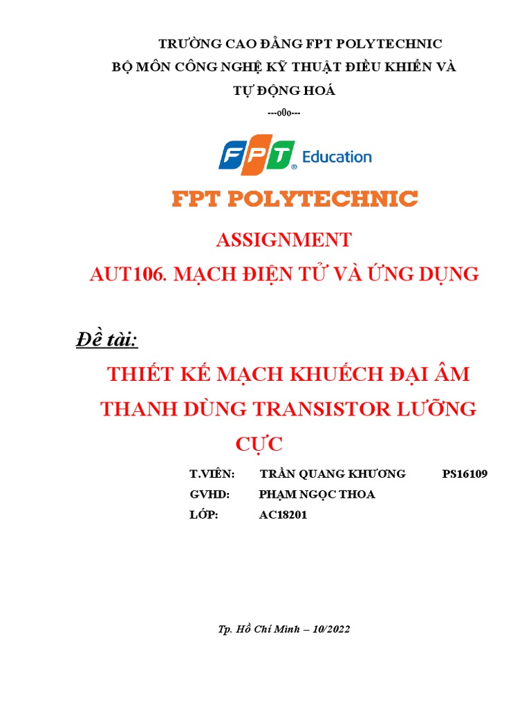 Khuongtqps16109 AUT106 ASM | PDF