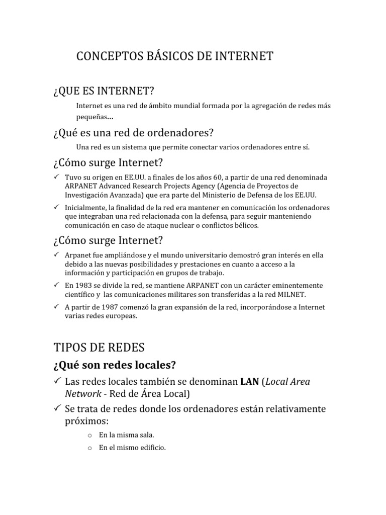 Conceptos Básicos de Internet | PDF