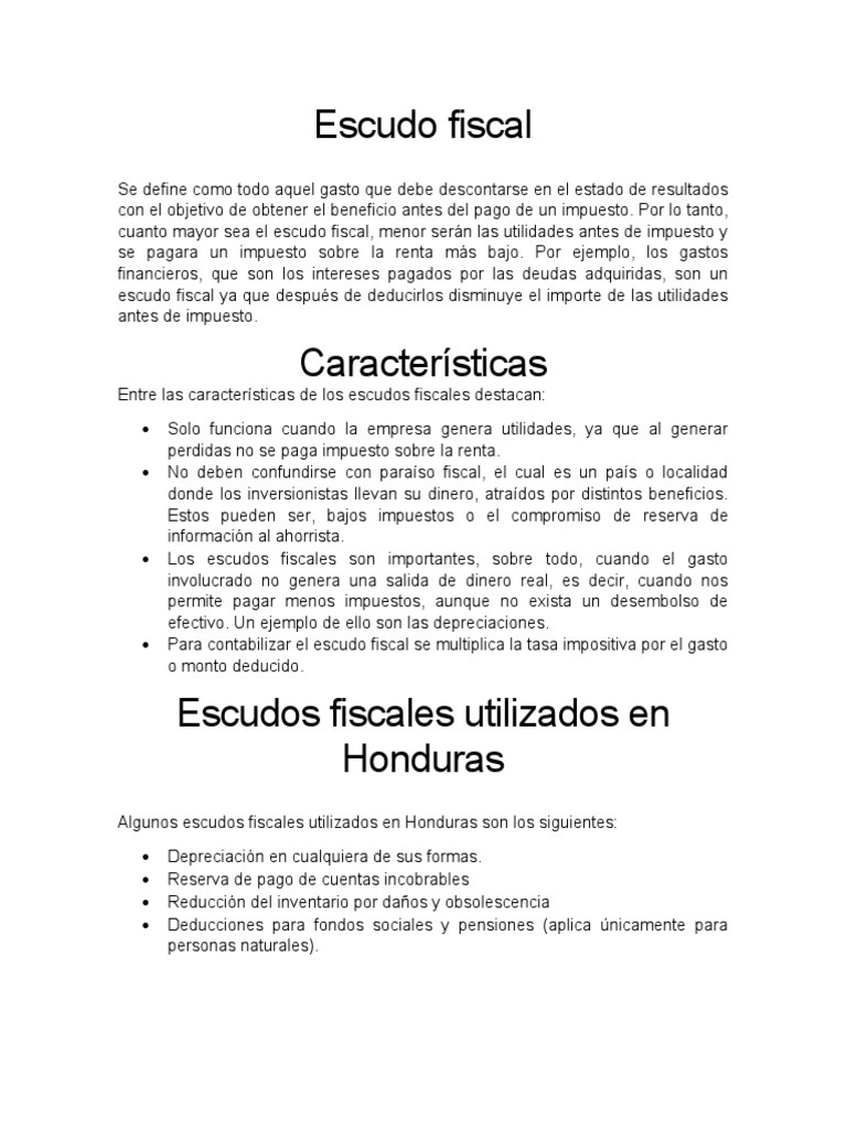 Escudo Fiscal: Definición y Ejemplos | PDF | Negocios | Derecho
