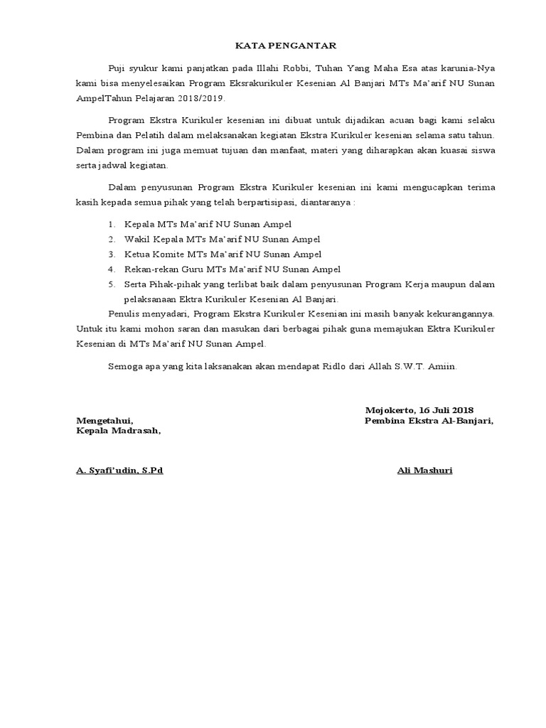 Program Ekstrakurikuler Seni MTs Ma'arif | PDF | Karier & Perkembangan