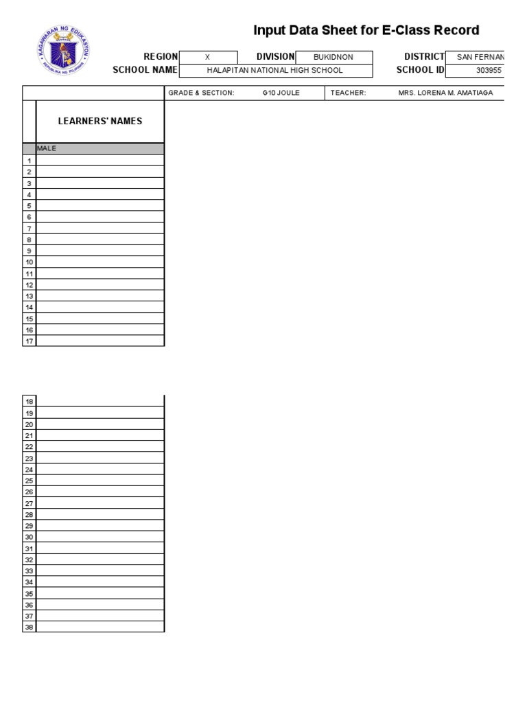 Grade 1 Eclass Record Matatag Meaning In Deped Lms Ipbt Action