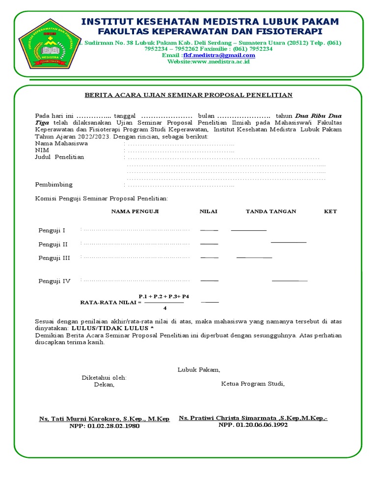 Berita Acara Proposal | PDF
