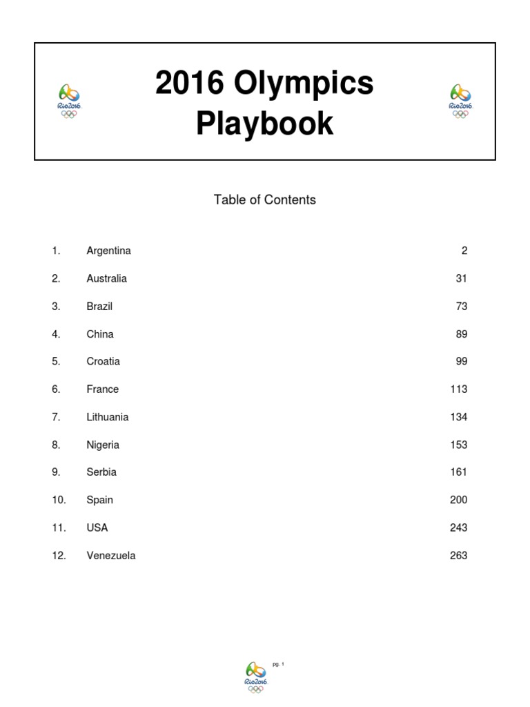 Playbook - Rio 2016 | PDF | Sports | Summer Olympics