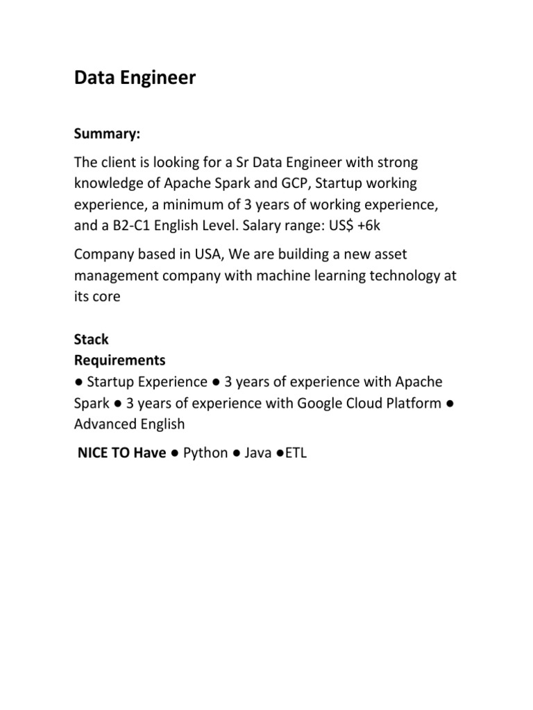 Data Engineer | PDF