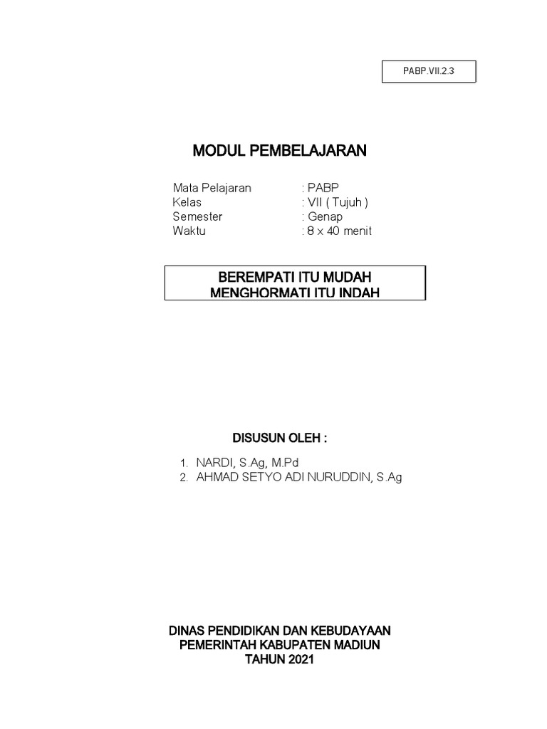 Modul 2 Pabp 7 | PDF Modul 2 Pabp 7 | PDF