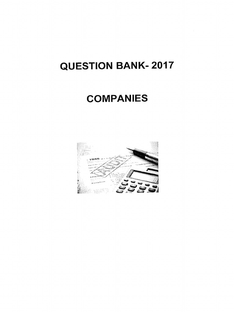 UNIT 4 Companies - Question Bank (2020) | PDF