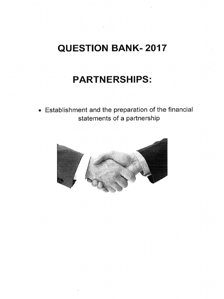 UNIT 1 Partnerships - Question Bank (2020) | PDF
