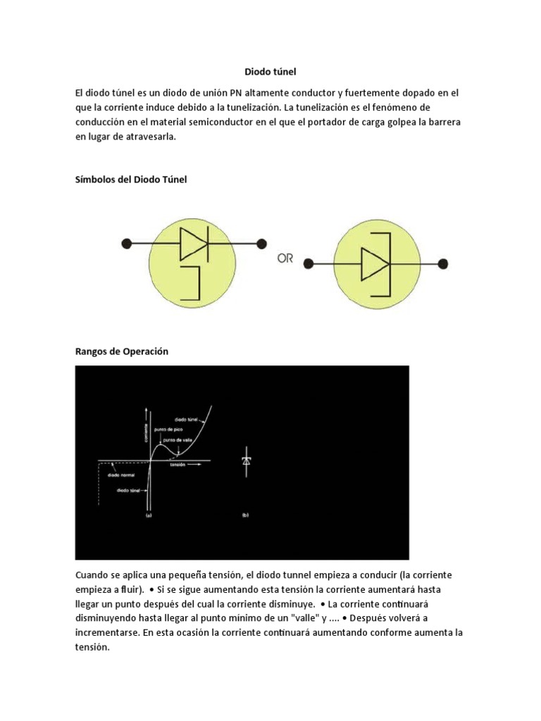 Diodo Túnel: Funcionamiento y Aplicaciones | PDF | Ciencia y matemáticas