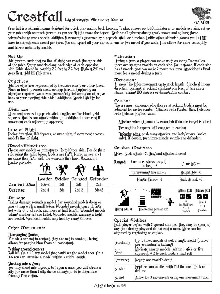 Crestfall Skirmish Rules | PDF | Gaming | Military
