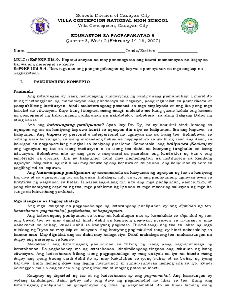 Concept Paper Esp Q3 Week 2 | PDF