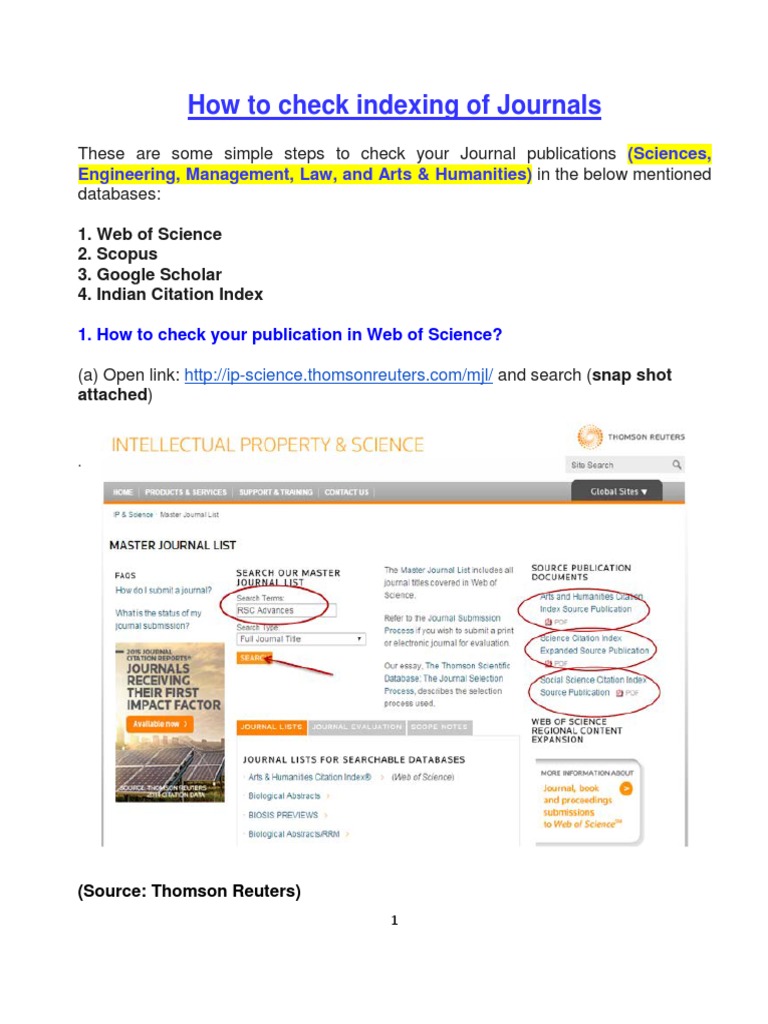 Journal Indexing Check Guide | PDF
