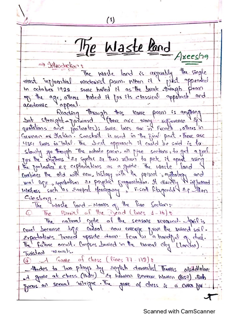 The WasteLand by T.S Eliot | PDF