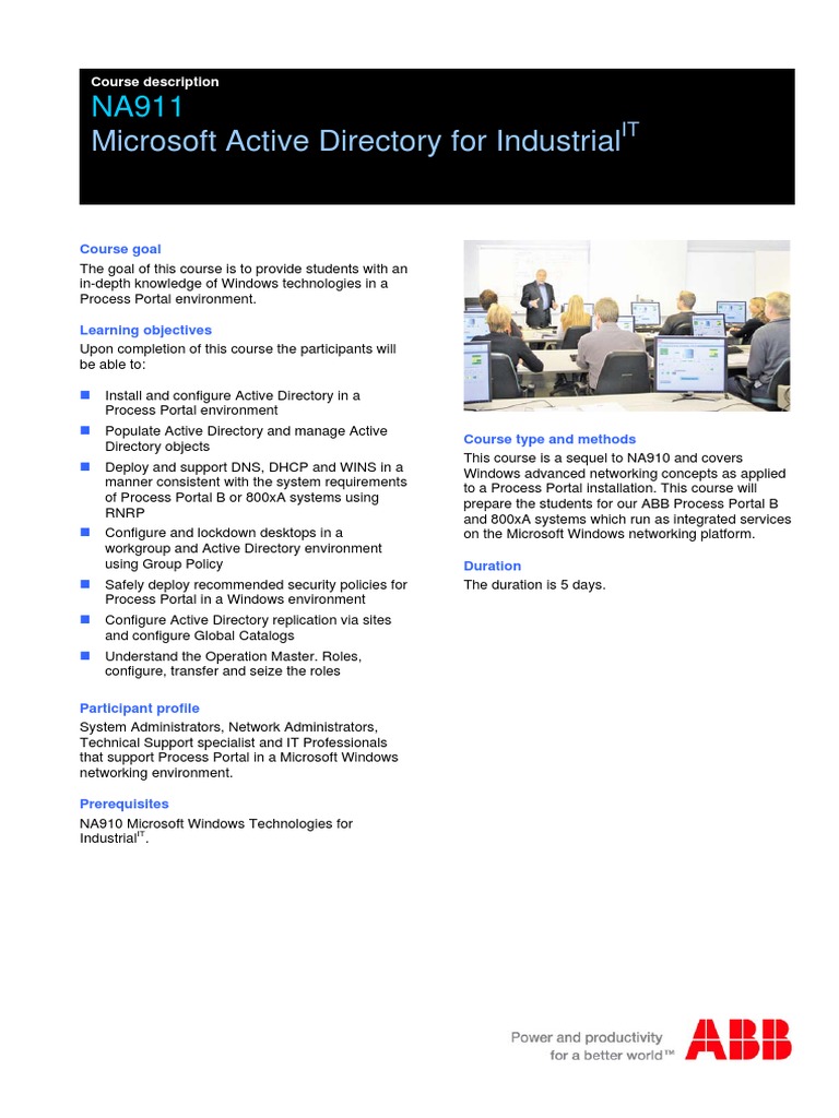 2PAA105533 A en US - Course NA911 Microsoft Active Directory For Industrial IT | PDF | Active ...
