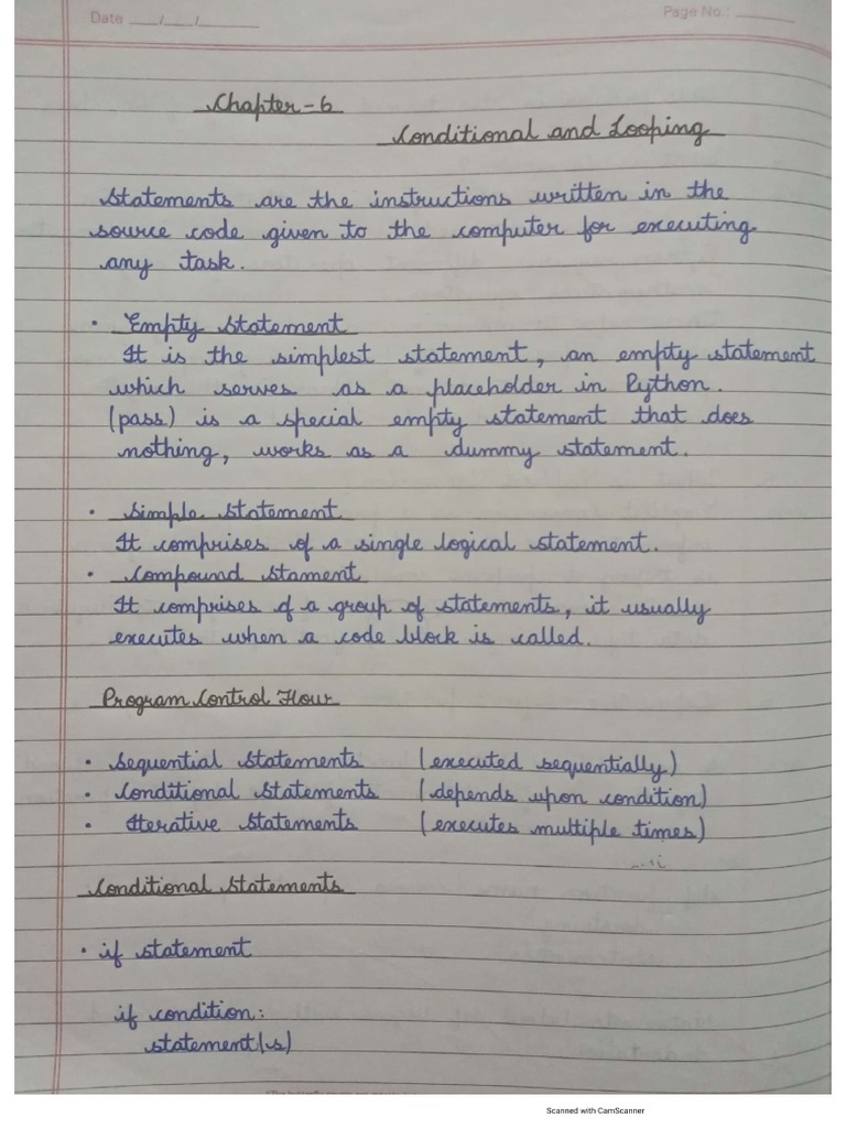 Conditional And Looping Pdf 