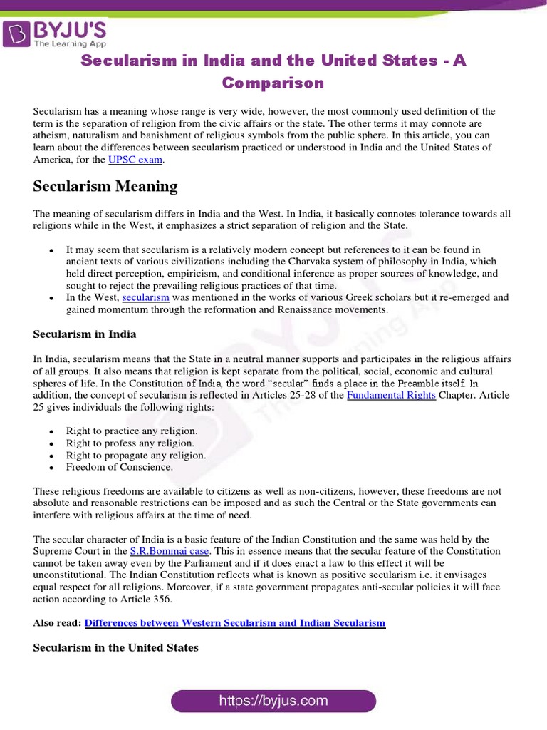 Secularism UPSC | PDF | Secularism | Separation Of Church And State