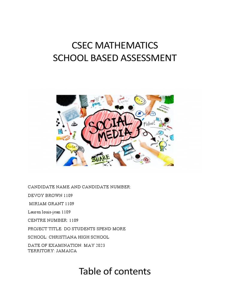 Mathematics SBA | PDF | Social Media | Popular Culture & Media Studies