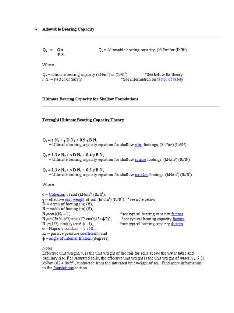 Allowable Bearing Capacity | PDF | Deep Foundation | Civil Engineering