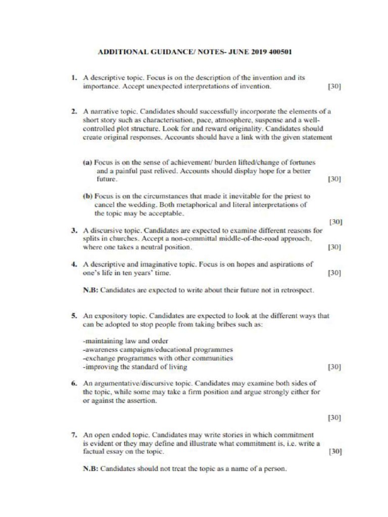 Answers For English 2019 Paper | PDF