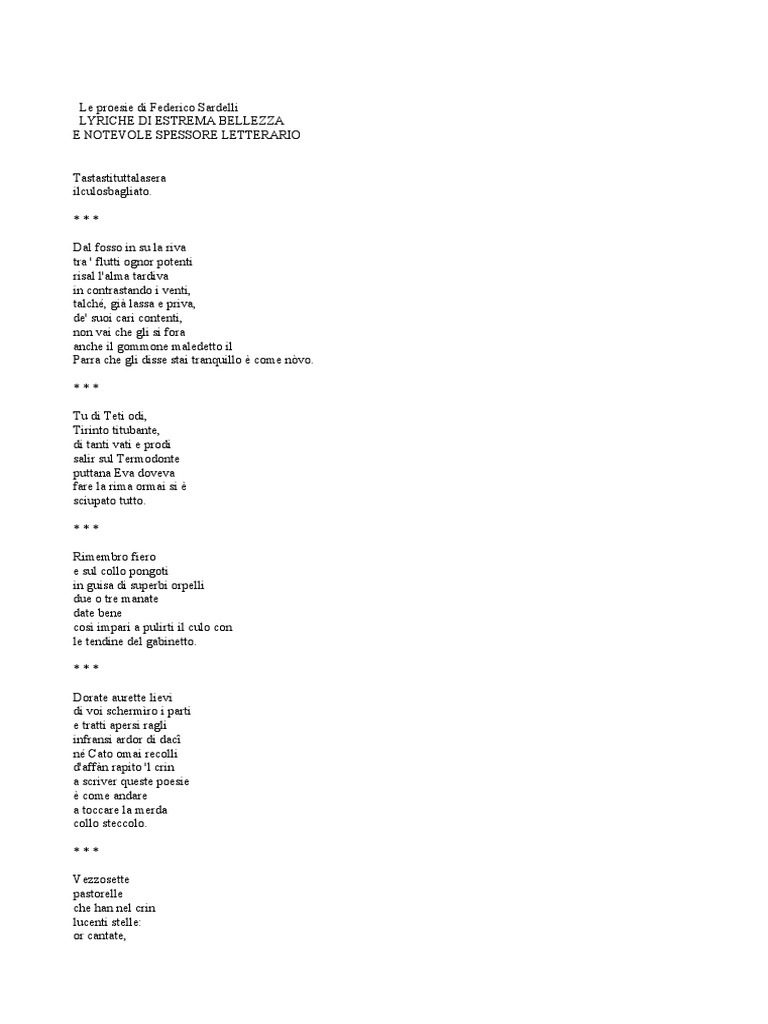 Le Proesie Di Federico Maria Sardelli | PDF