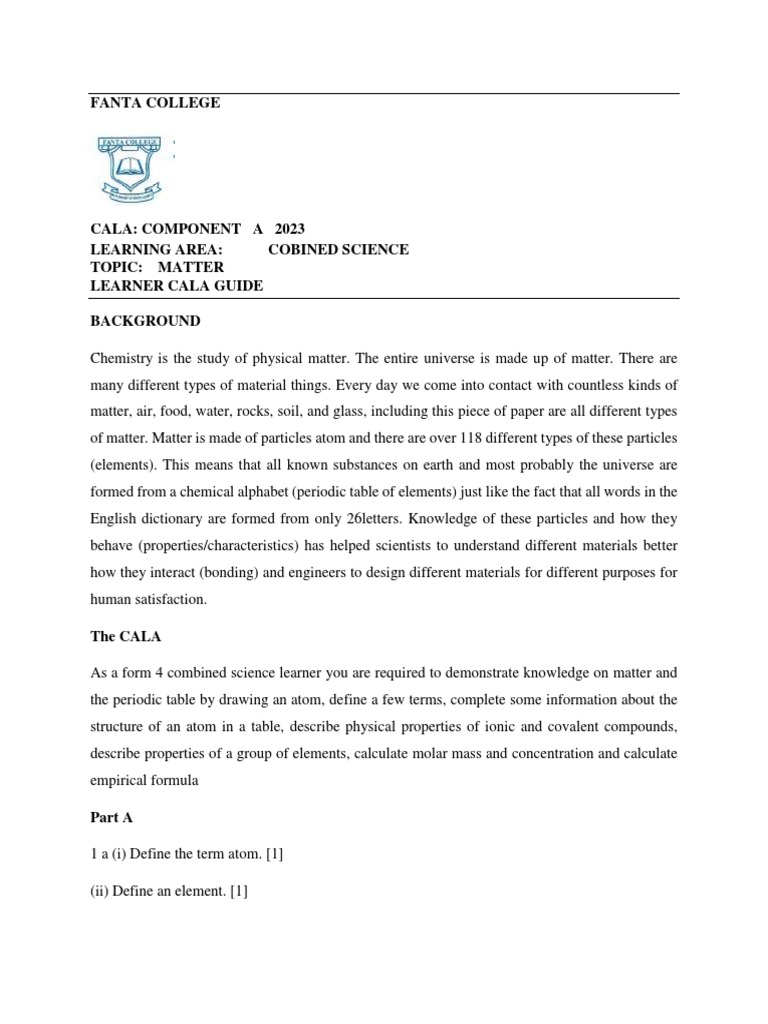 Science Cala A 2023. | Download Free PDF | Isotope | Atoms