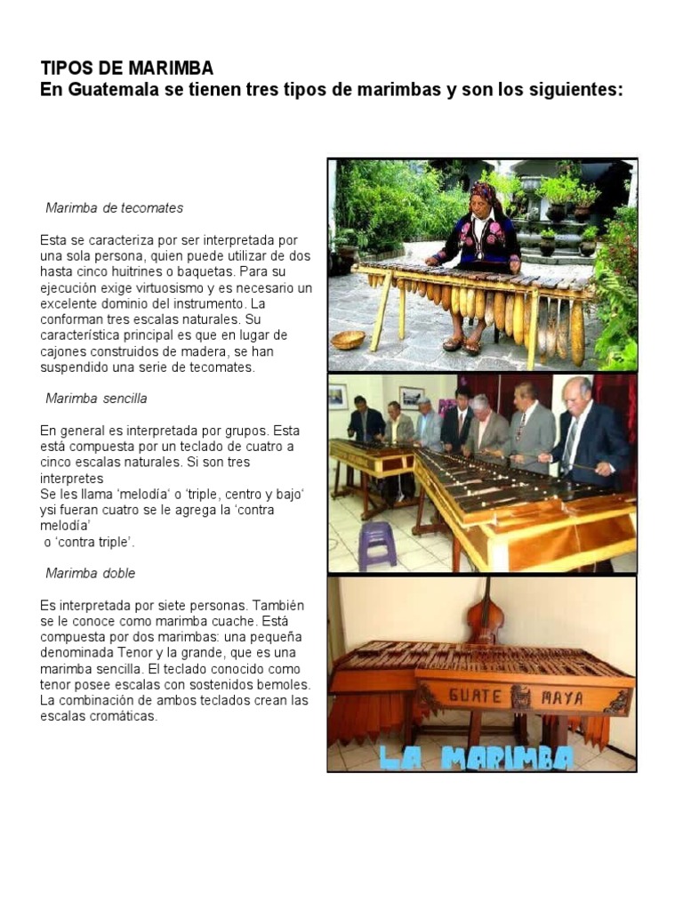 Tipos de Marimba | PDF | Artes del Lenguaje y Comunicación | Arte