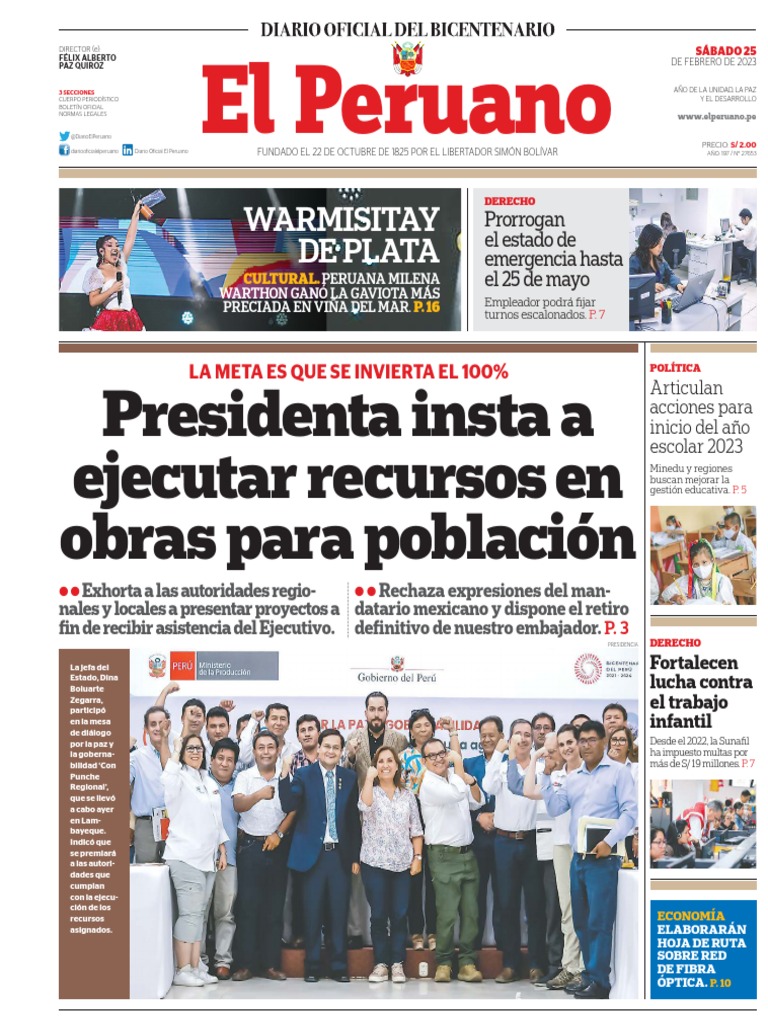 El Peruano 25-2-2023 | PDF | Perú | México