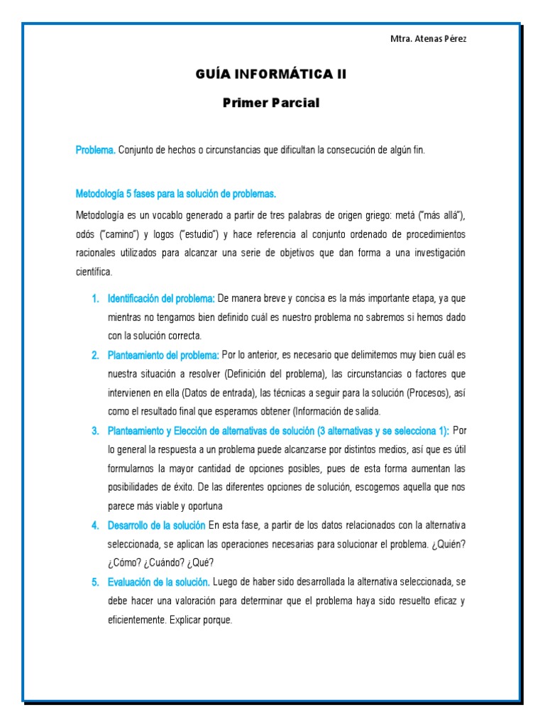 Guía de Metodología y Algoritmos | PDF | Algoritmos | Variable (informática)