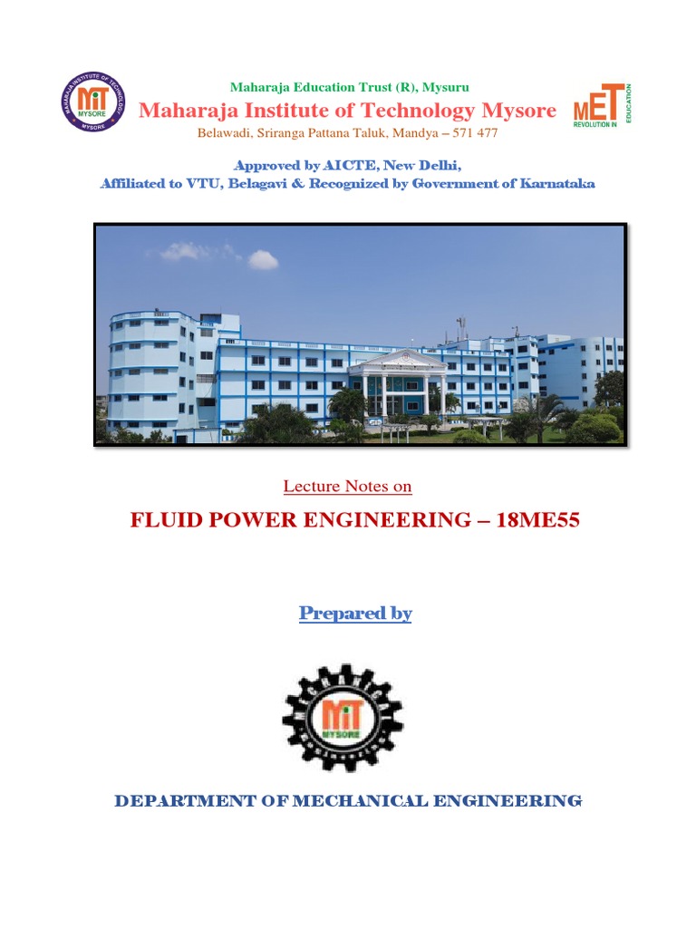 Fluid Power Engineering Lecture Notes | PDF | Filtration | Pump