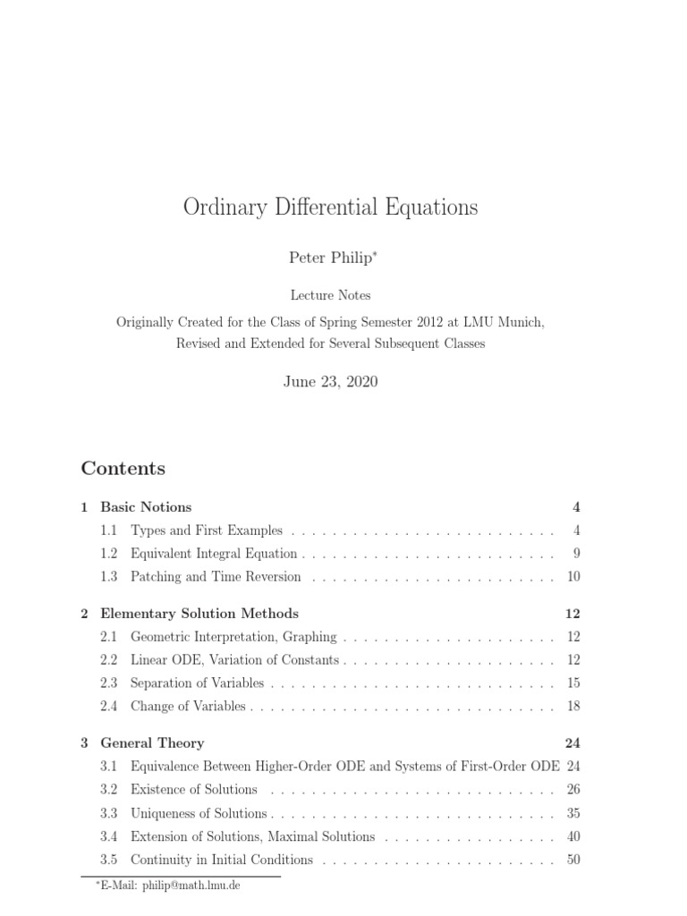 An Introduction to Ordinary Differential Equations: Types, Examples, Notation and Terminology ...
